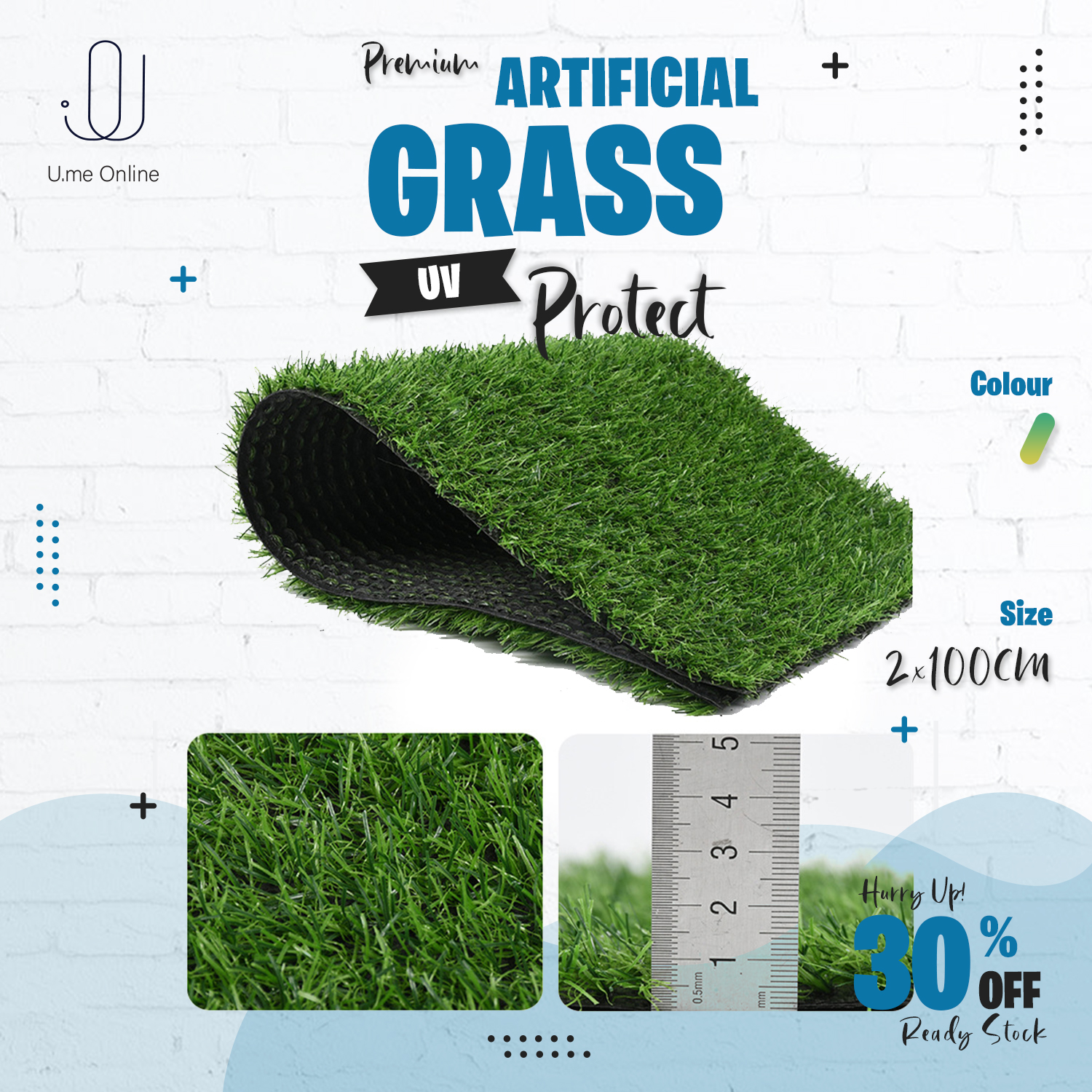 U.me Artificial Synthetic Turf for Kindergarten Plastic Runway Fake ...
