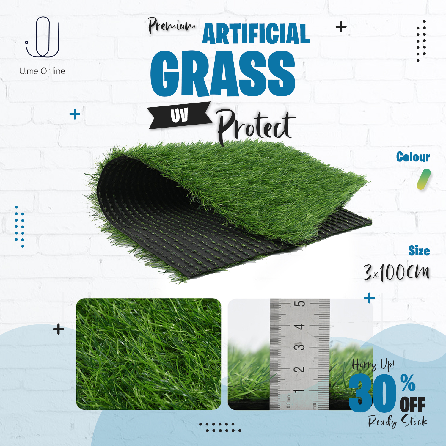 U.me Artificial Synthetic Turf for Kindergarten Plastic Runway Fake ...