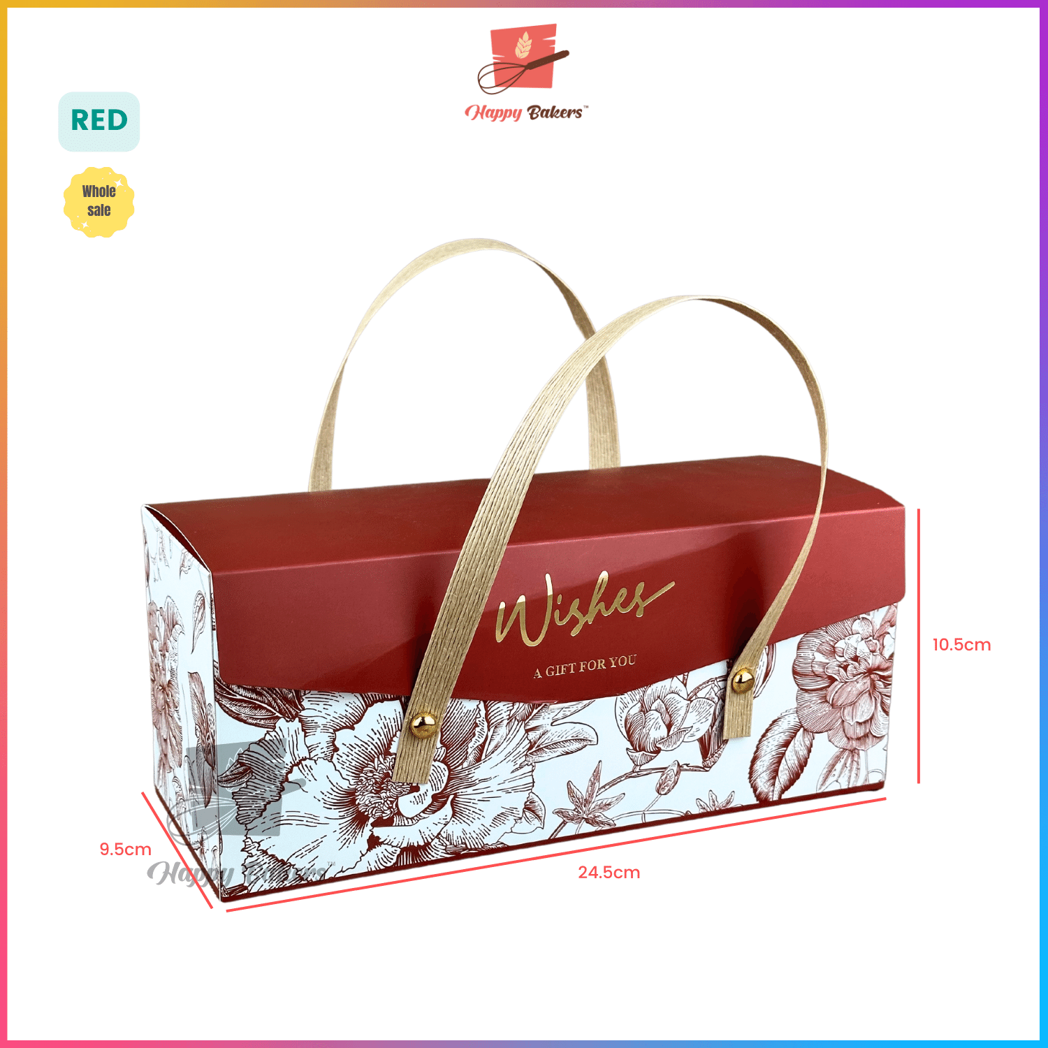 Classical Gift Box With Handle Gold Stamping Doorgift Cakes Biscuit ...
