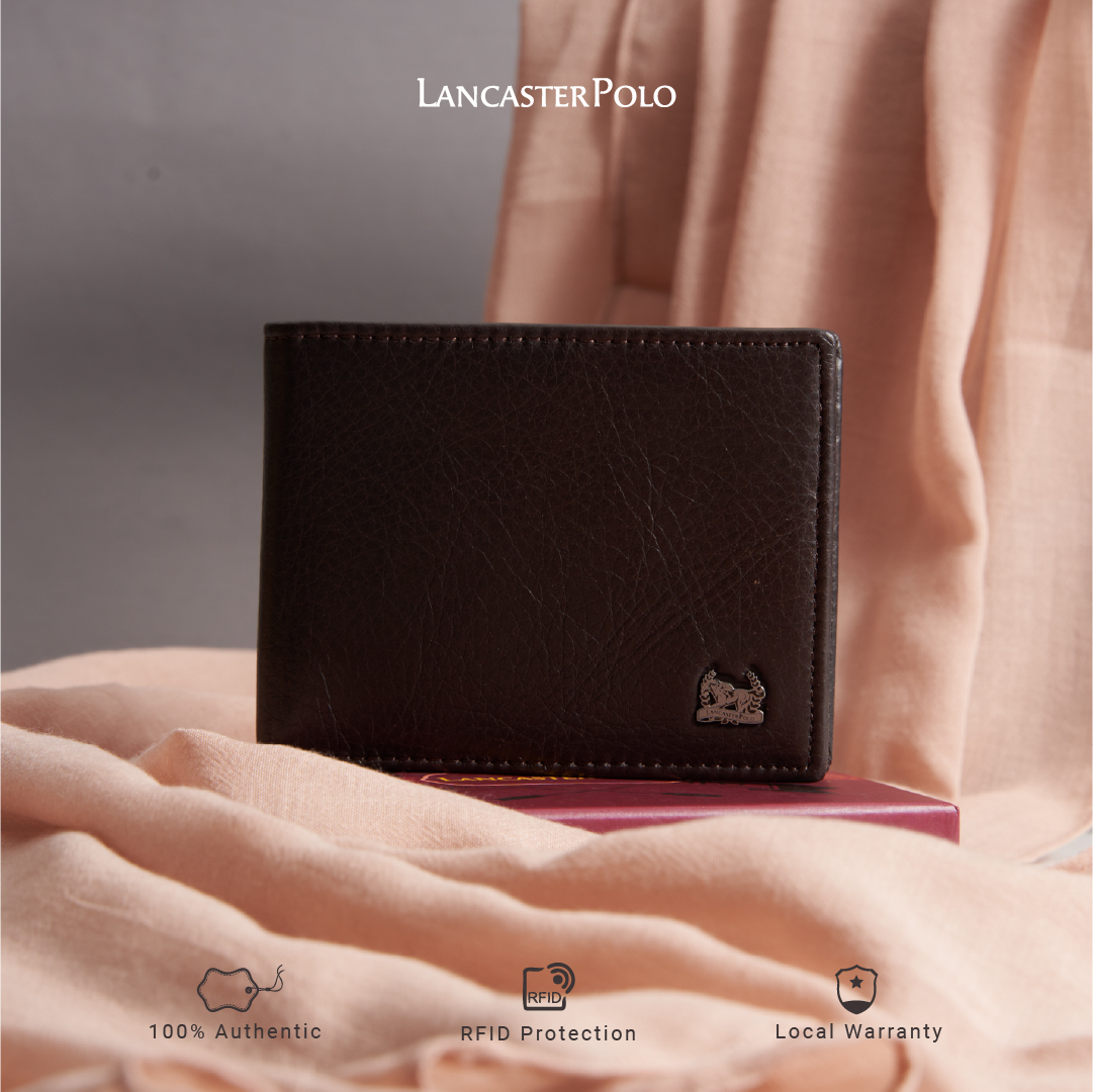 Lancaster Polo Men’s Top Grain Leather Bi-Fold Wallet with Gift Box - 3 ...