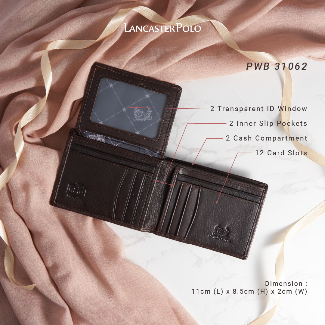 Lancaster Polo Men’s Top Grain Leather Bi-Fold Wallet with Gift Box - 3 ...