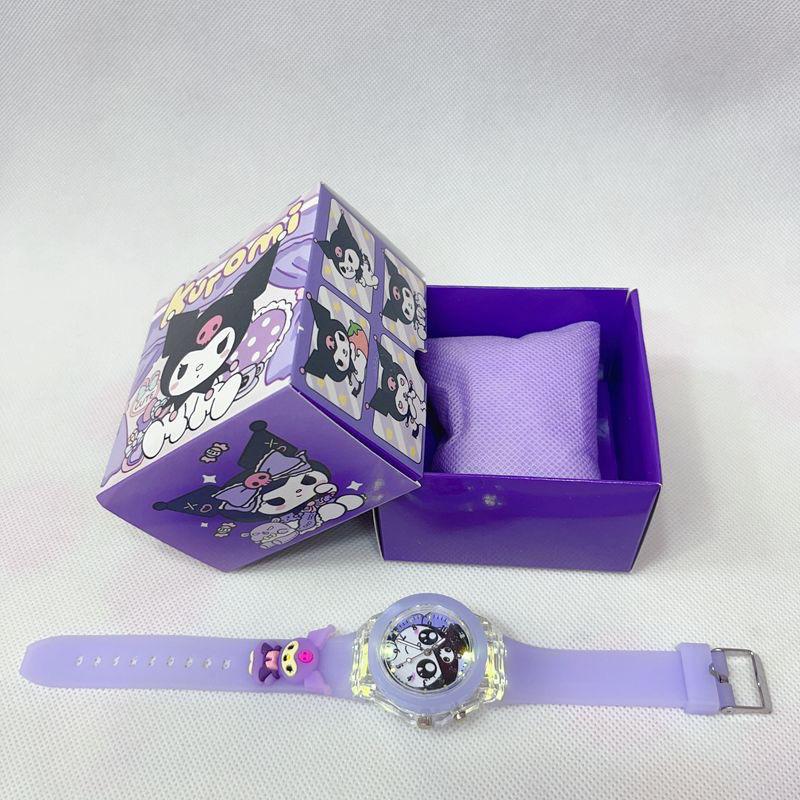 Sanrio Cartoon Kuromi Pompompurin Cinnamoroll Melody Led Luminous Watch ...
