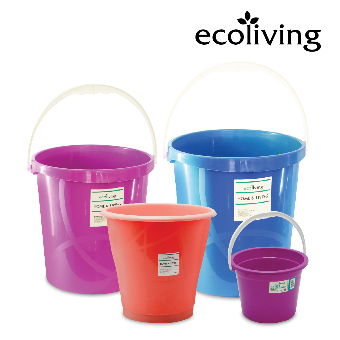 ECO LIVING 2.2/13.5/16.5Ltr Rd Water Pail Tong W/Handle,Air Baldi,Mop ...