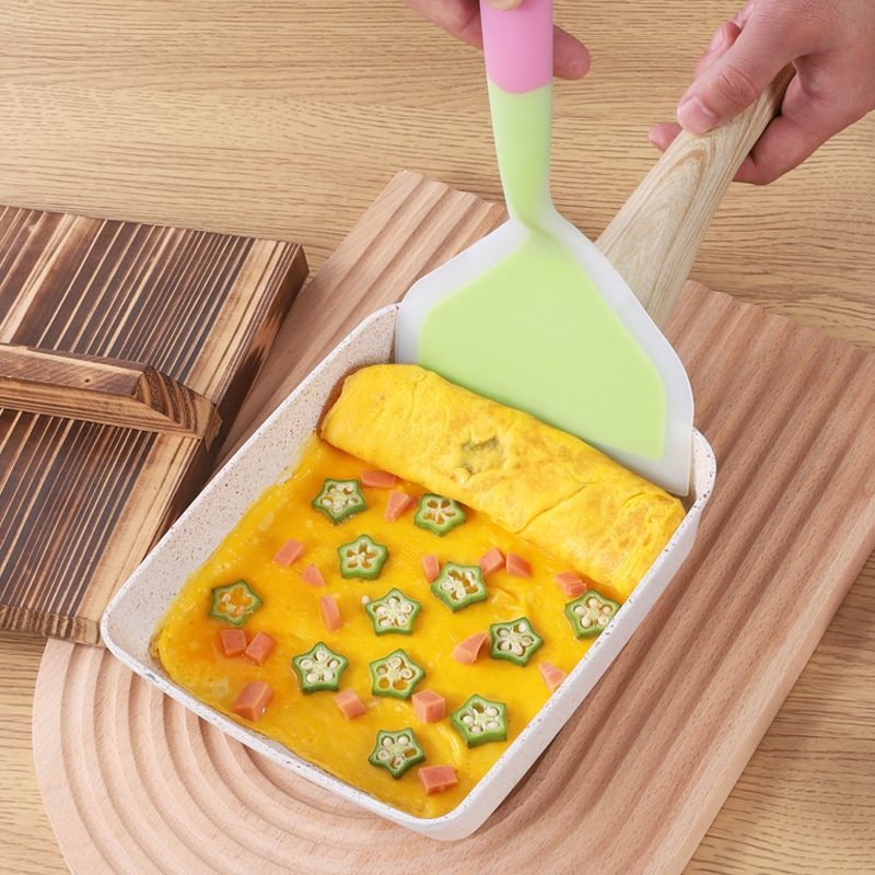 Japan Omelette Square Pan Non-Stick Tamago Frying Pan Silicone Shovel ...