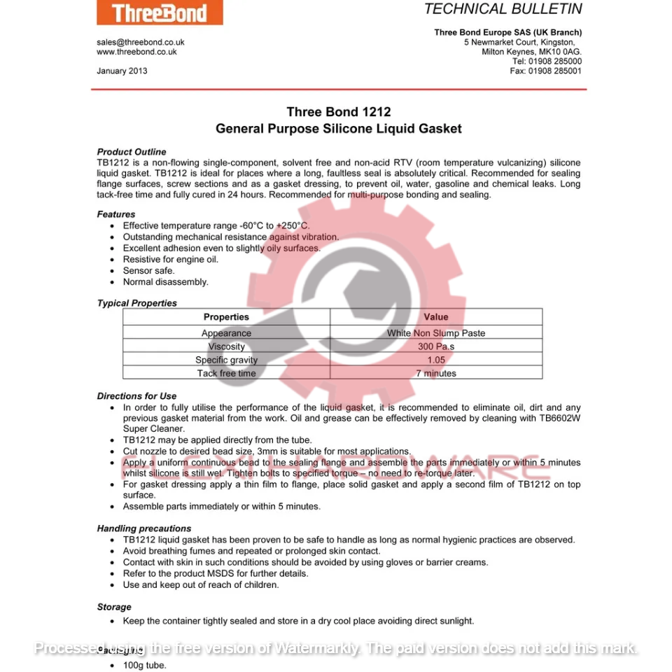 *READY STOCK* ThreeBond TB1212 White Liquid Gasket Sealant Three Bond 1212 100g | Shopee Malaysia