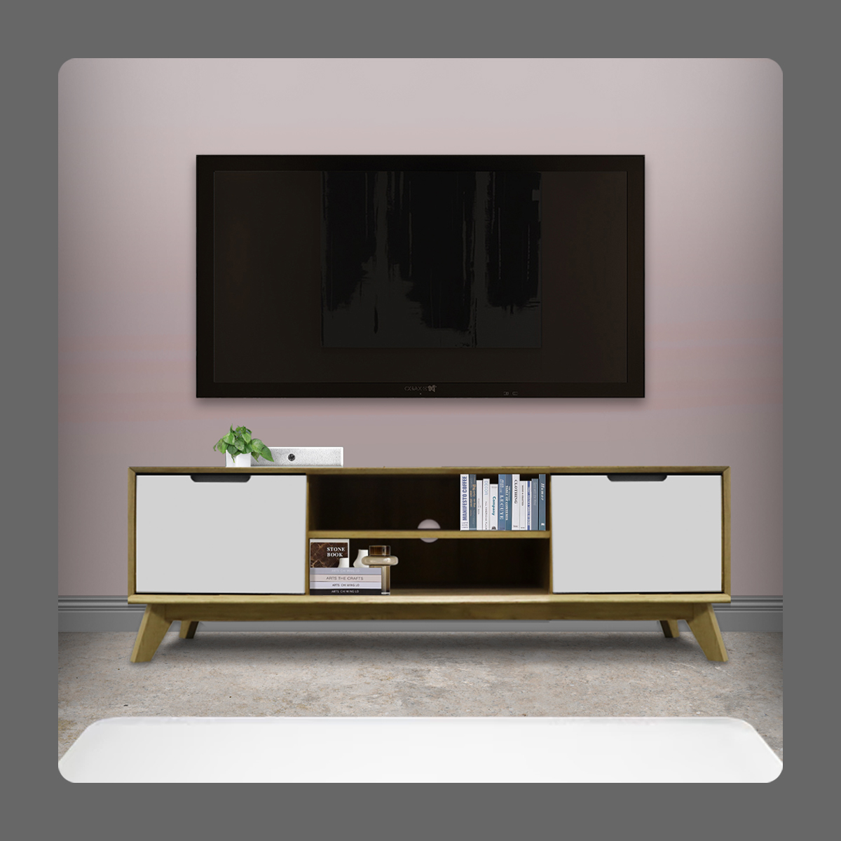 Kabinet TV/TV Cabinet with 2 Doors my-com/Wooden TV Stand/Living Room ...
