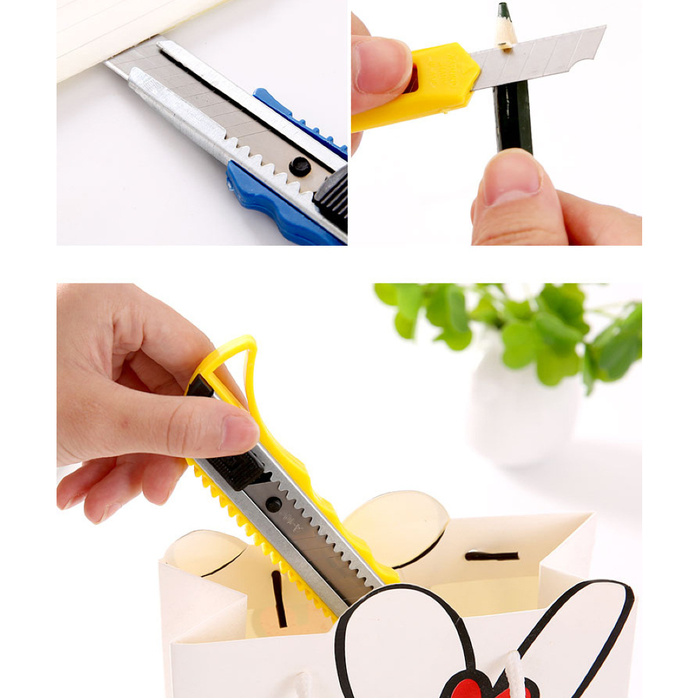 Multipurpose Cutter Knife Small Cutter Blade Refill Wallpaper Office School Workplace Mata Pisau ...