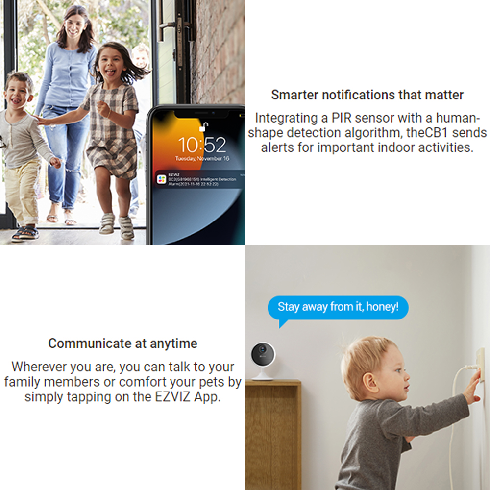 EZVIZ CB1 Full HD 1080P 2MP Wi-Fi Smart Human Motion Detection Two Way ...