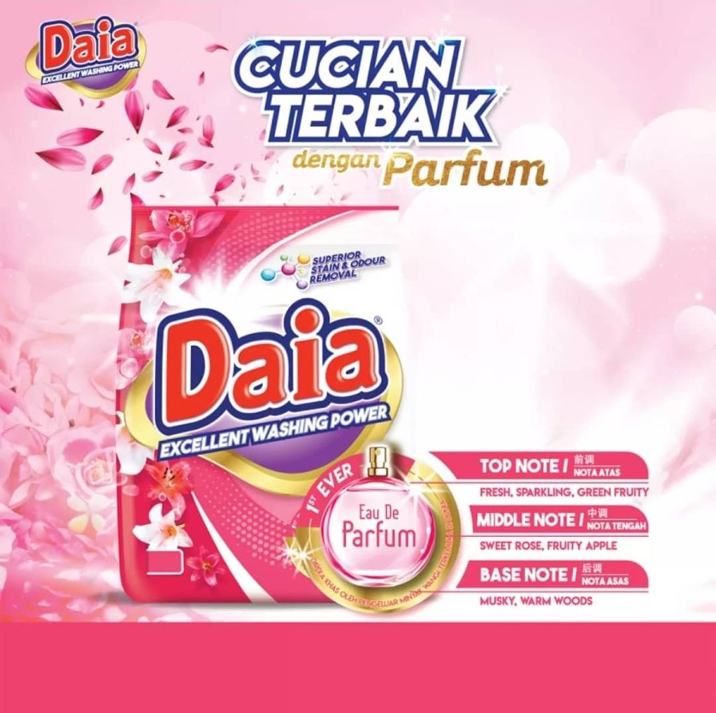 DAIA Excellent Washing Detergent Powder 750g Eau De Parfum Lemon Citrus ...