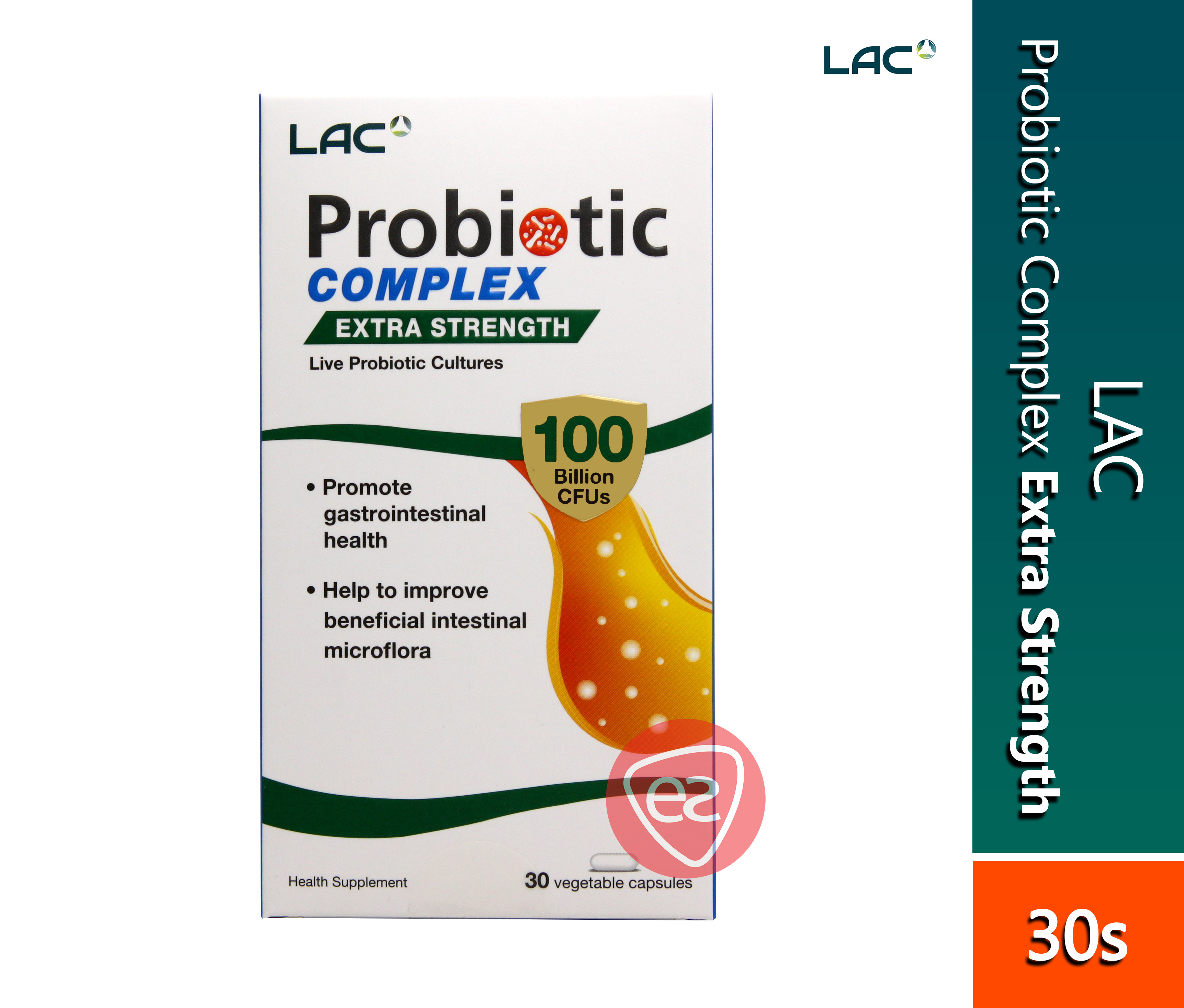 LAC Probiotic Complex (Extra Strength) 100 Billion CFUs Live Probiotic ...