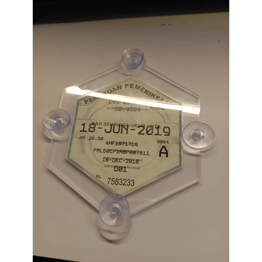 Roadtax Holder Lorry Double Layer Acrylic Puspakom Inspection JPJ Road ...