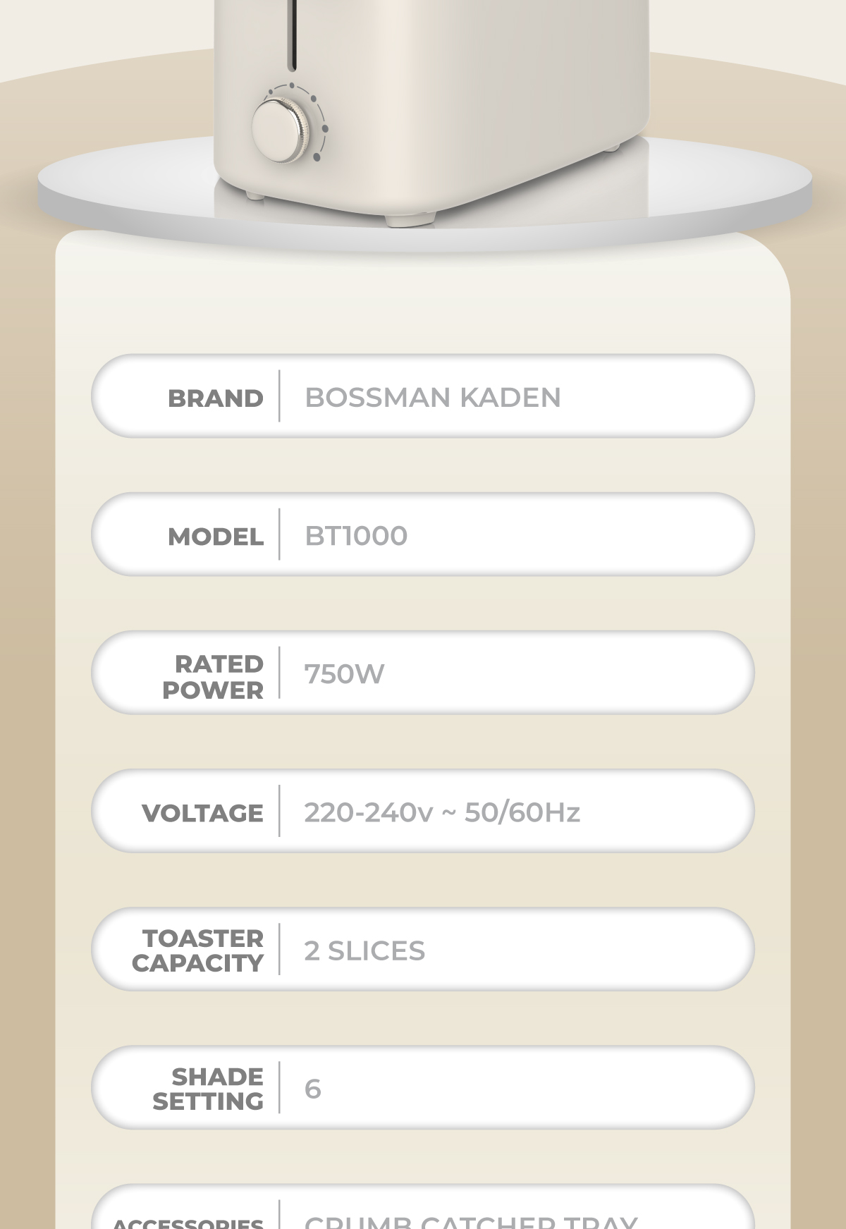 Bossman Kaden 2 Slice Bread Toaster BT1000 | Shopee Malaysia