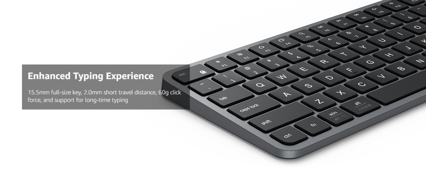 iClever BK20 Bluetooth Keyboard, Wireless Keyboard with Numeric Keypad, Multi-Device ...