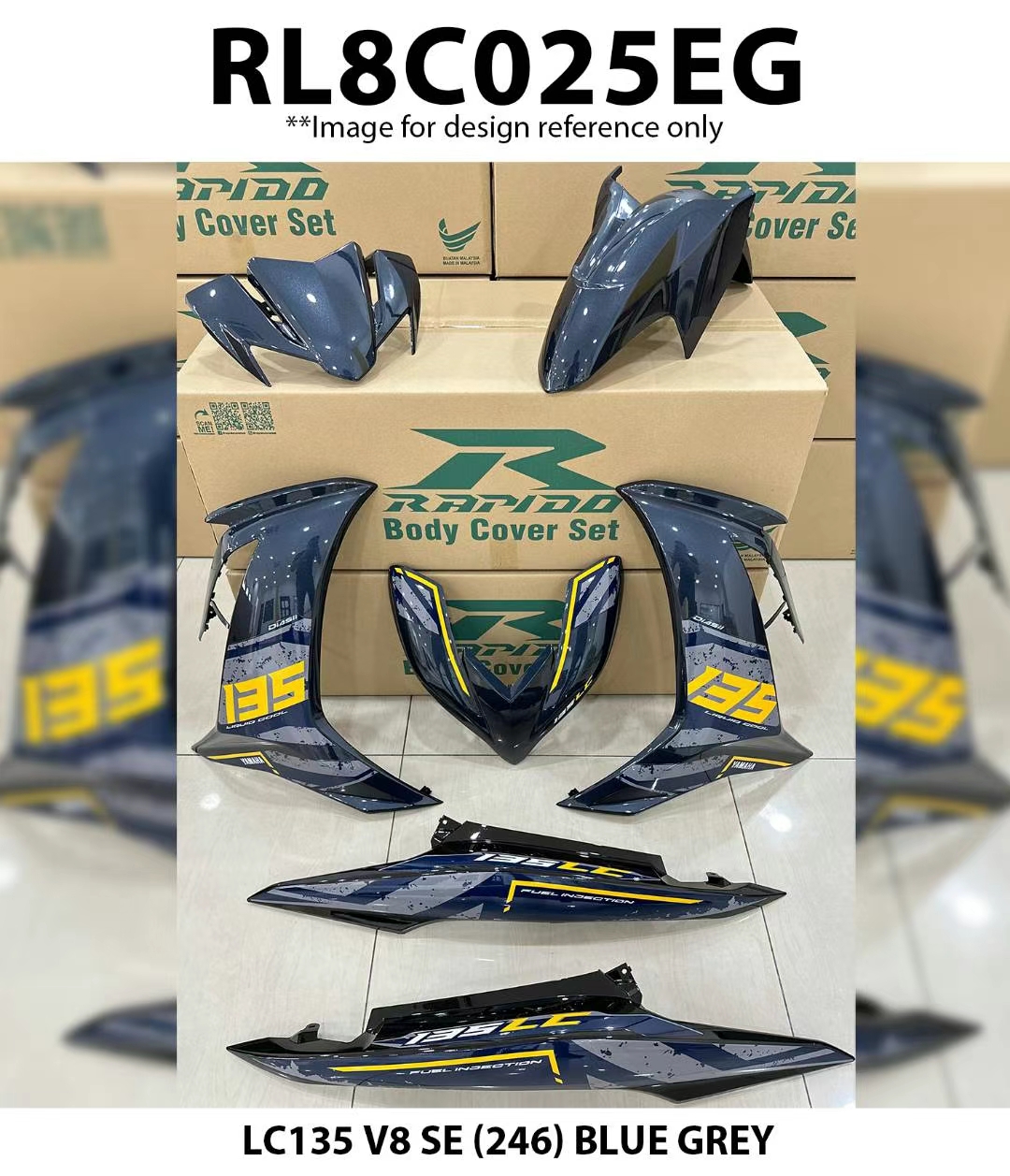 Rapido Cover Set Yamaha LC135 V8 SE (246) Blue Grey White CS6 Solid ...