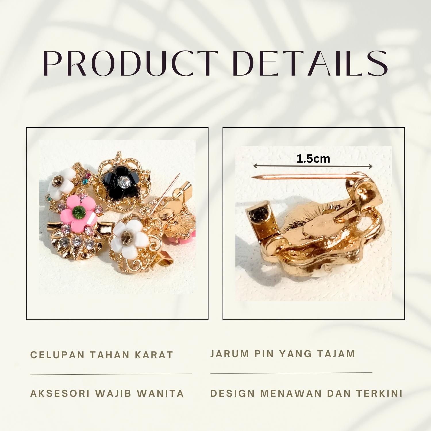 ARINNA Baby Brooch Korea Premium High Quality Pin Tudung Bunga ...