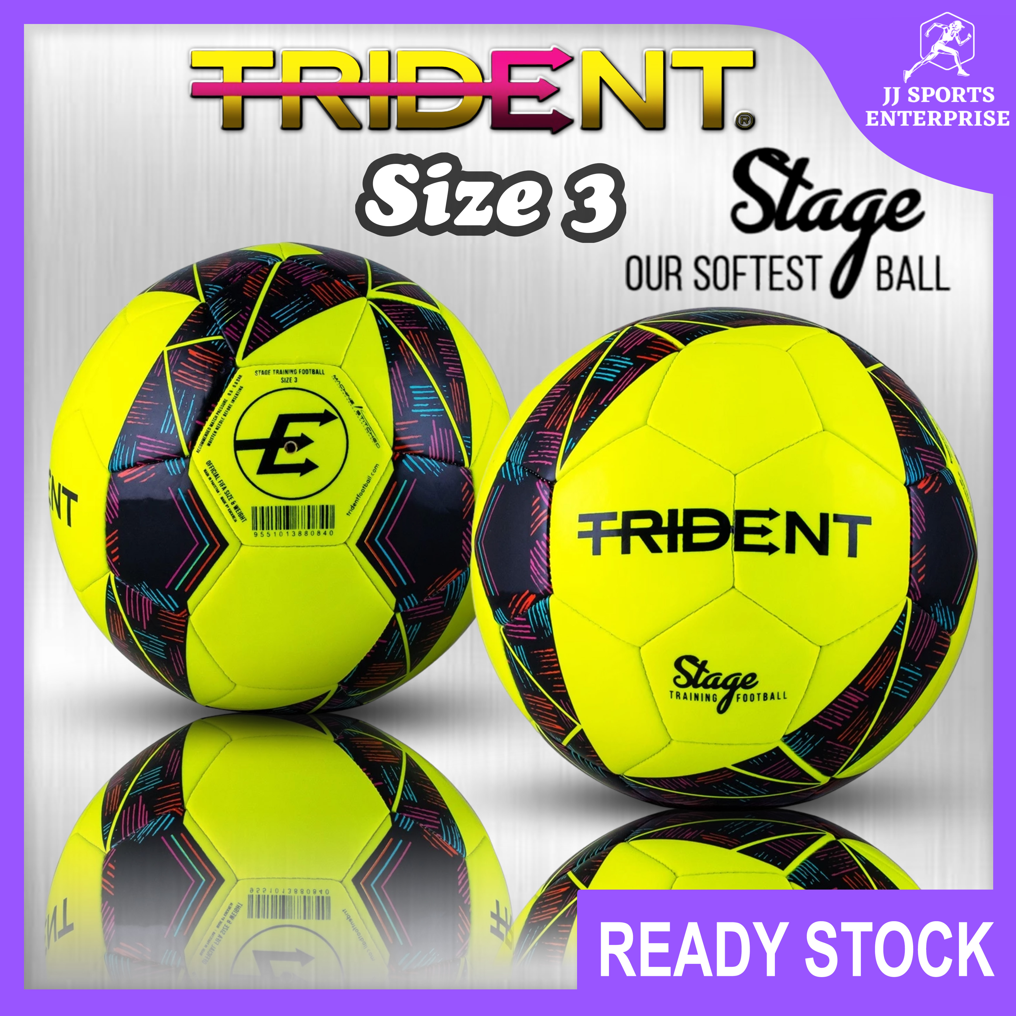 Trident Stage Training Football (Size 3) Bola Sepak Soccer Ball Junior ...