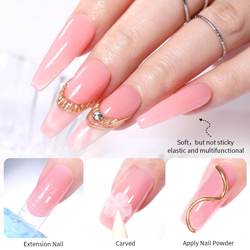 BORN PRETTY 15ML Non Stick Hand Solid Extension Nail Gel Clear Nude ...