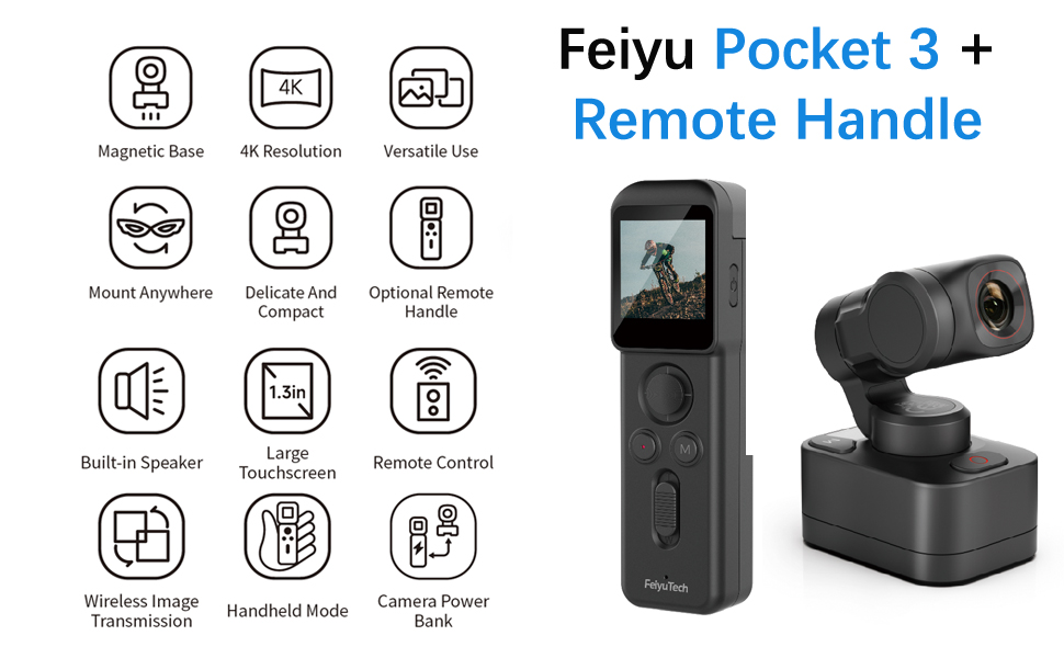 Feiyu Pocket 3 Handheld Gimbal Smart Compact 4K 6-Axis Stabilized ...