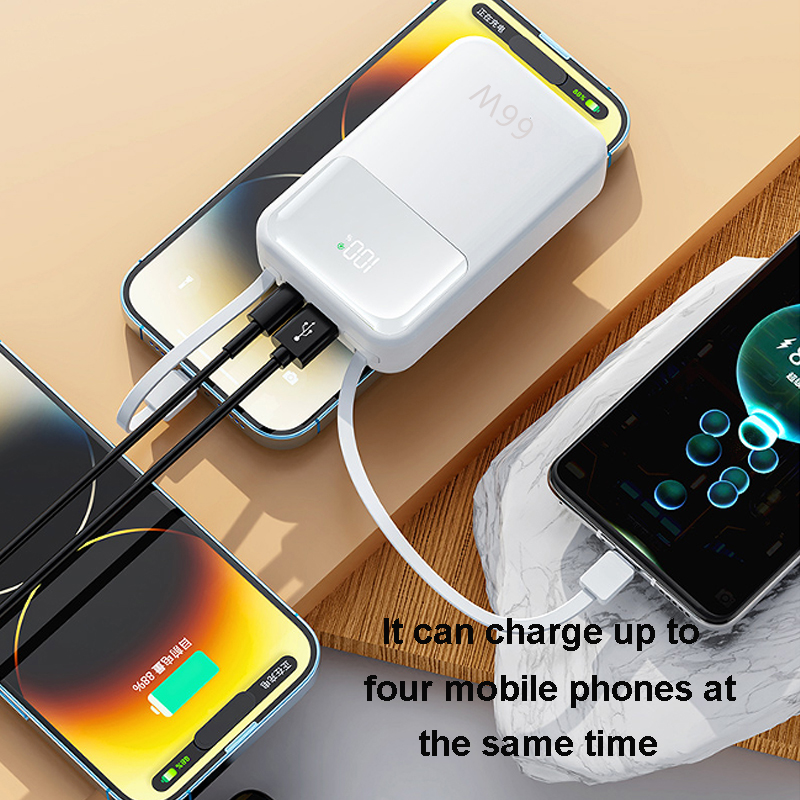 66W PD Super Fast Charge 50000mAh Powerbank with 2 Cable Double typec ...