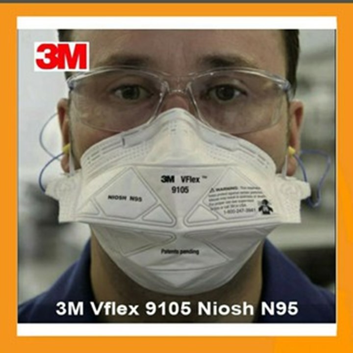 3M VFLEX 9105 N95 PARTICULATE RESPIRATOR FACE MASK MEDICAL FACE MASK ...