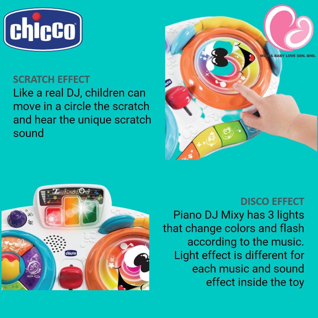 Chicco Happy Music Piano DJ Mixy (1-4 years) | Mainan Budak Musikal ...
