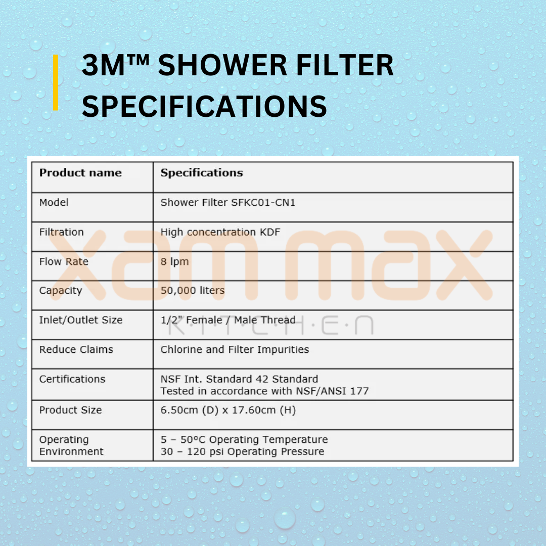 3M™ Shower Filter / Shower System Water Filter / 3M Water Filter / Bath ...