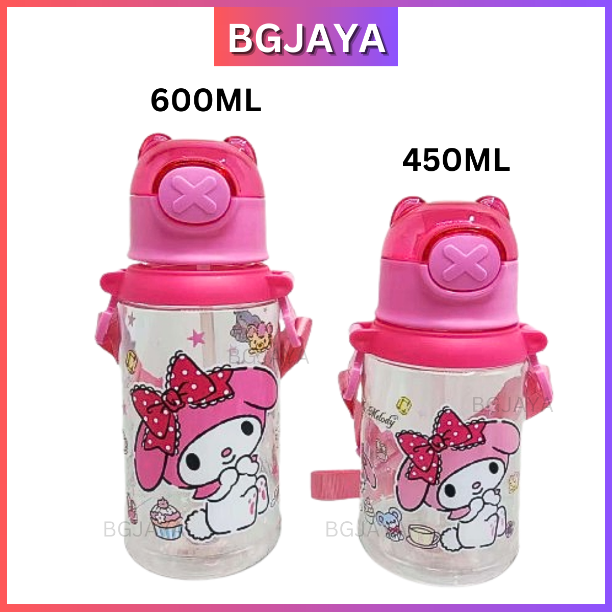 450ml/600ml Bottle Kids Water Straw Drinking Bottle Sanrio Kuromi ...