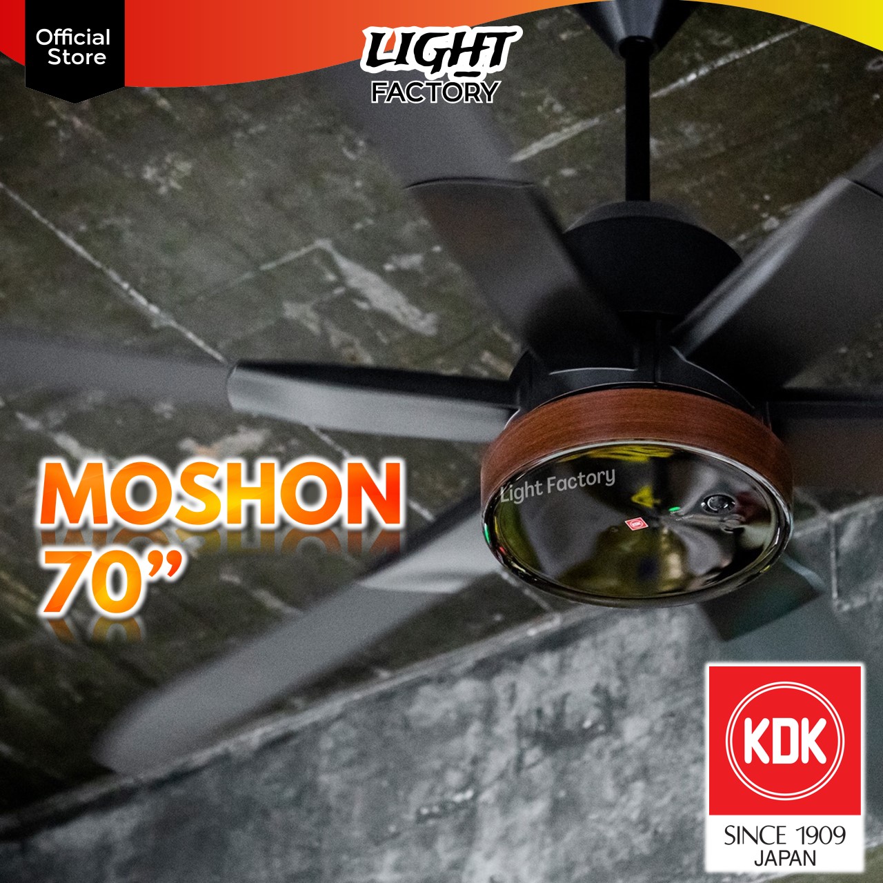 KDK Moshon Series K18NY-RBR 70" 6 Blades DC Motor Ceiling Fan 9 Speeds ...