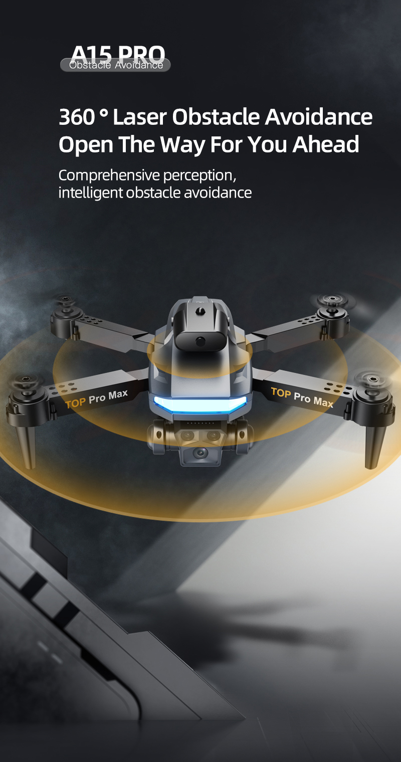 A15 Pro Drone 360° Obstacle Avoidance Quadcopter Folding HD Aerial ...