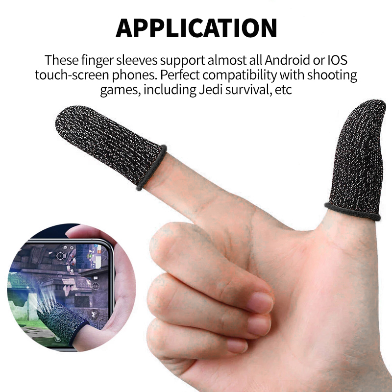 1 Pair Game Finger Sleeve Sarung Gaming Anti-sweat Protector for Mobile ...