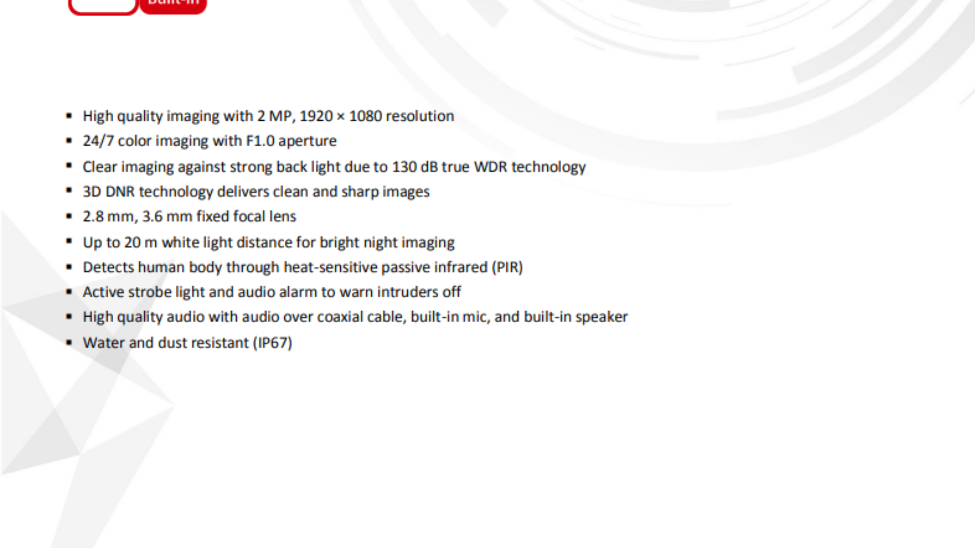 Hikvision 2MP ColorVu Outdoor Analog Turret CCTV Camera PIR Siren Mic ...