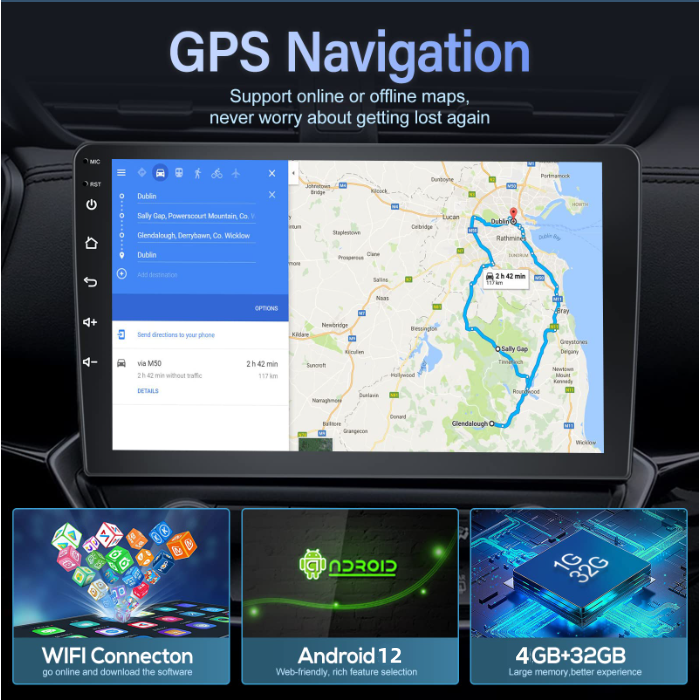 Android Car Player 7"9"10 Inch Android Player AHD 4GB RAM+32GB Quad ...