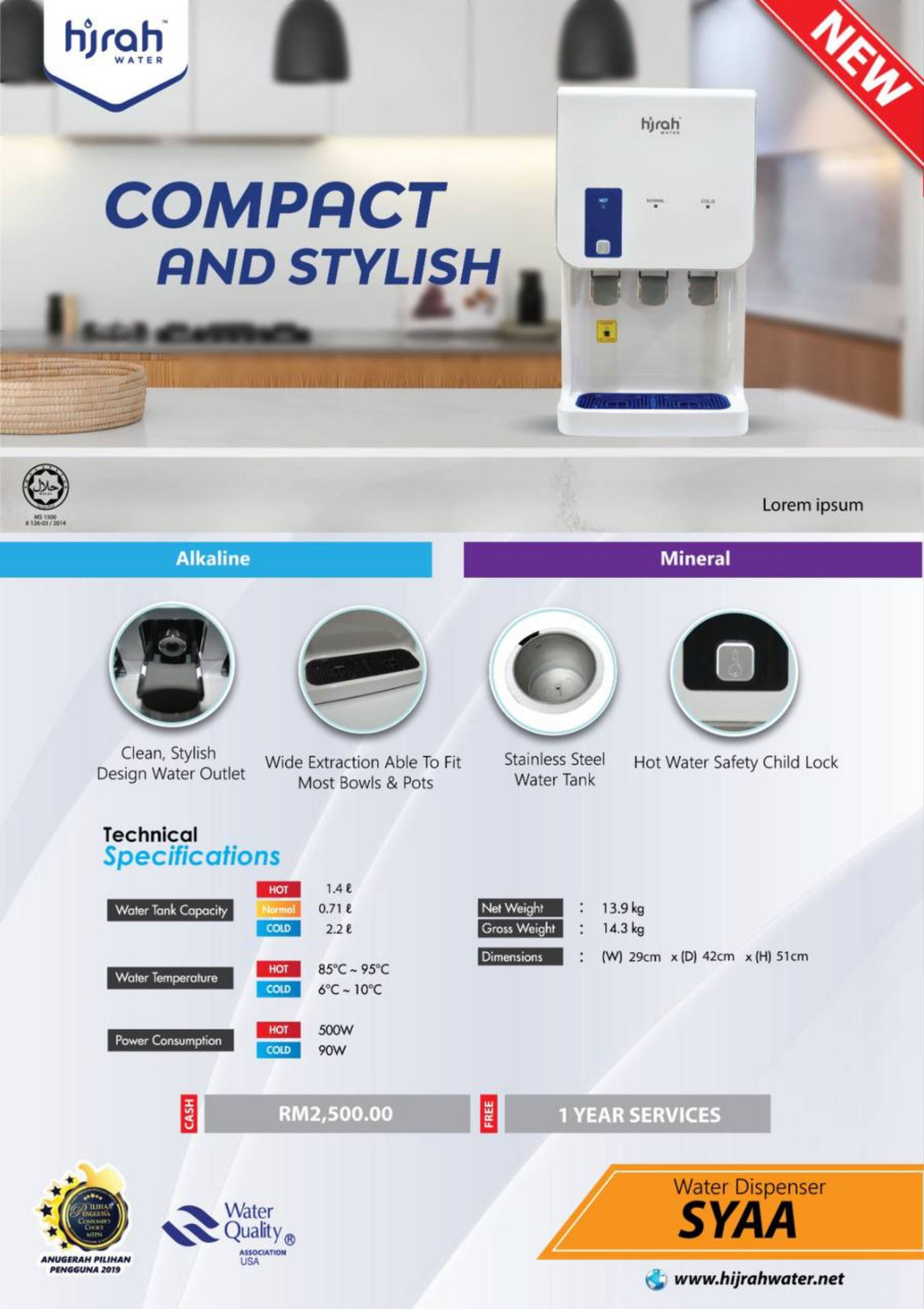 Hijrah Water Syaa (Water Dispenser /Filter) Alkaline Water Muslim Halal ...