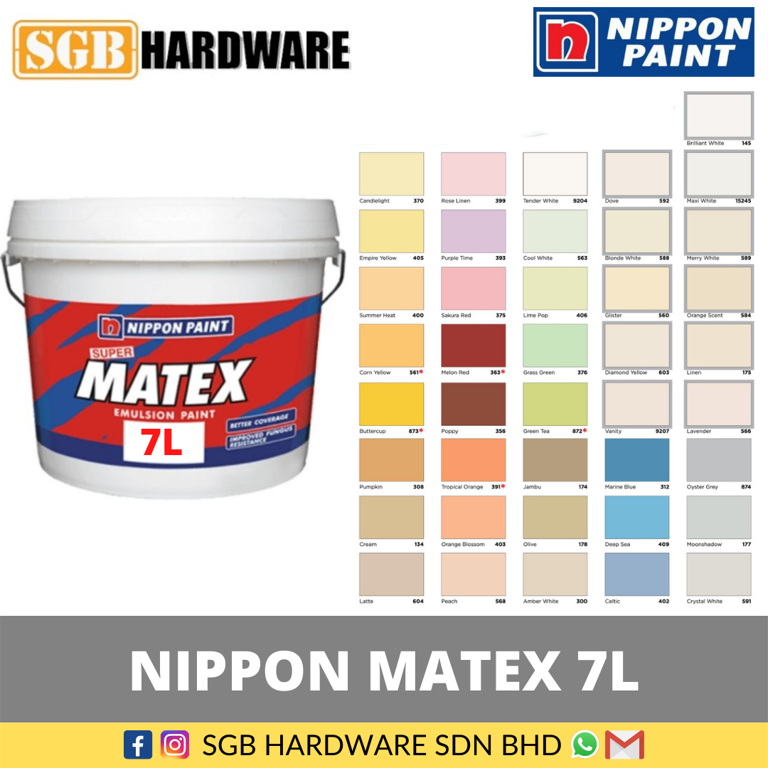 NIPPON MATEX 1L / GRIN EMULSION PAINT CUSTOMIZE 1L / CAT DINDING / AIR ...