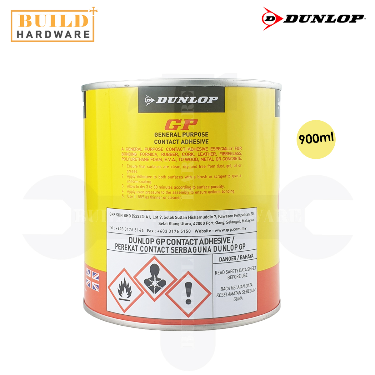DUNLOP 900ML GP / CA General Purpose Contact Adhesive Glue 南洛通用/接触黏胶 ...