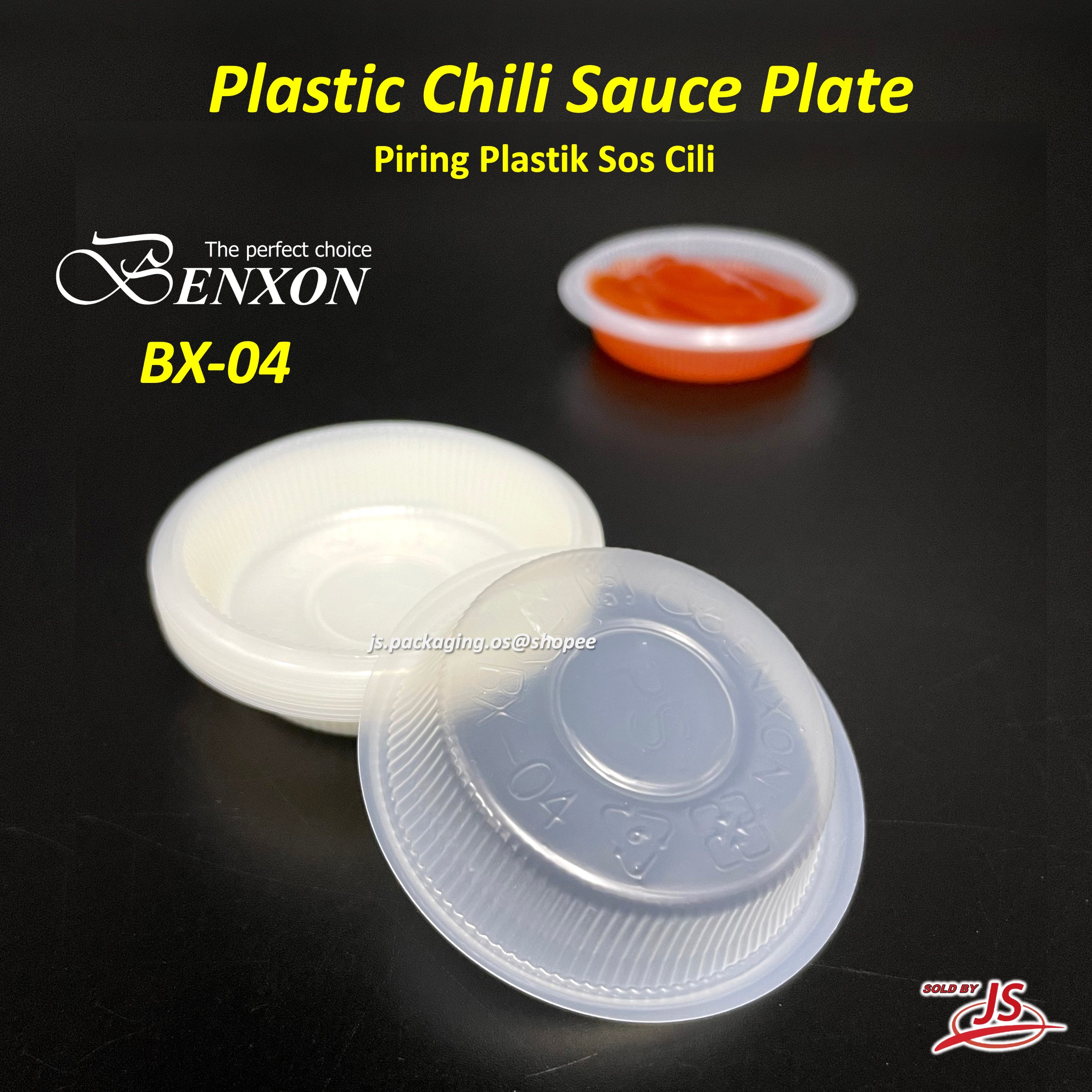 BENXON BX-04 Chilli Plate [ 50pcs± ] Disposable Sauce Plate PP Plastic ...