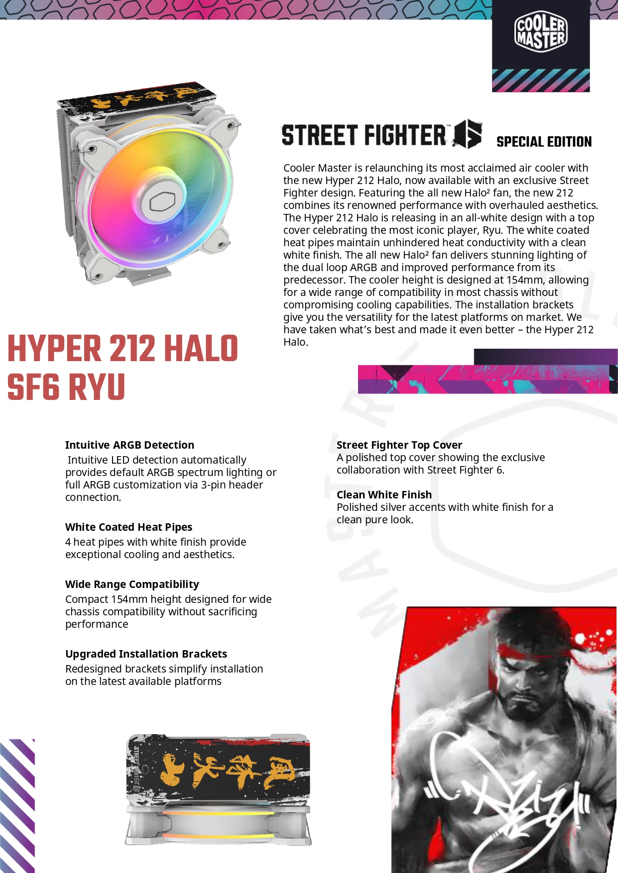 Cooler Master Hyper 212 Halo SF6 RYU CPU Air Cooler RR-S4WW-20PA-RY ...