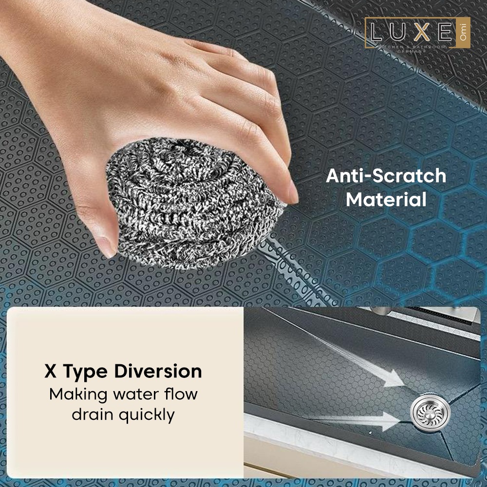 LUXE Stainless Steel Anti Scratch Honeycomb Kitchen Waterfall Sink ...