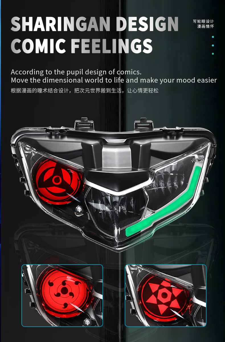 Lampu Depan Y15ZR V2 LC135 V8 New Headlight Front Lamp Sharingan Lamp APP Custom Plug And Play ...