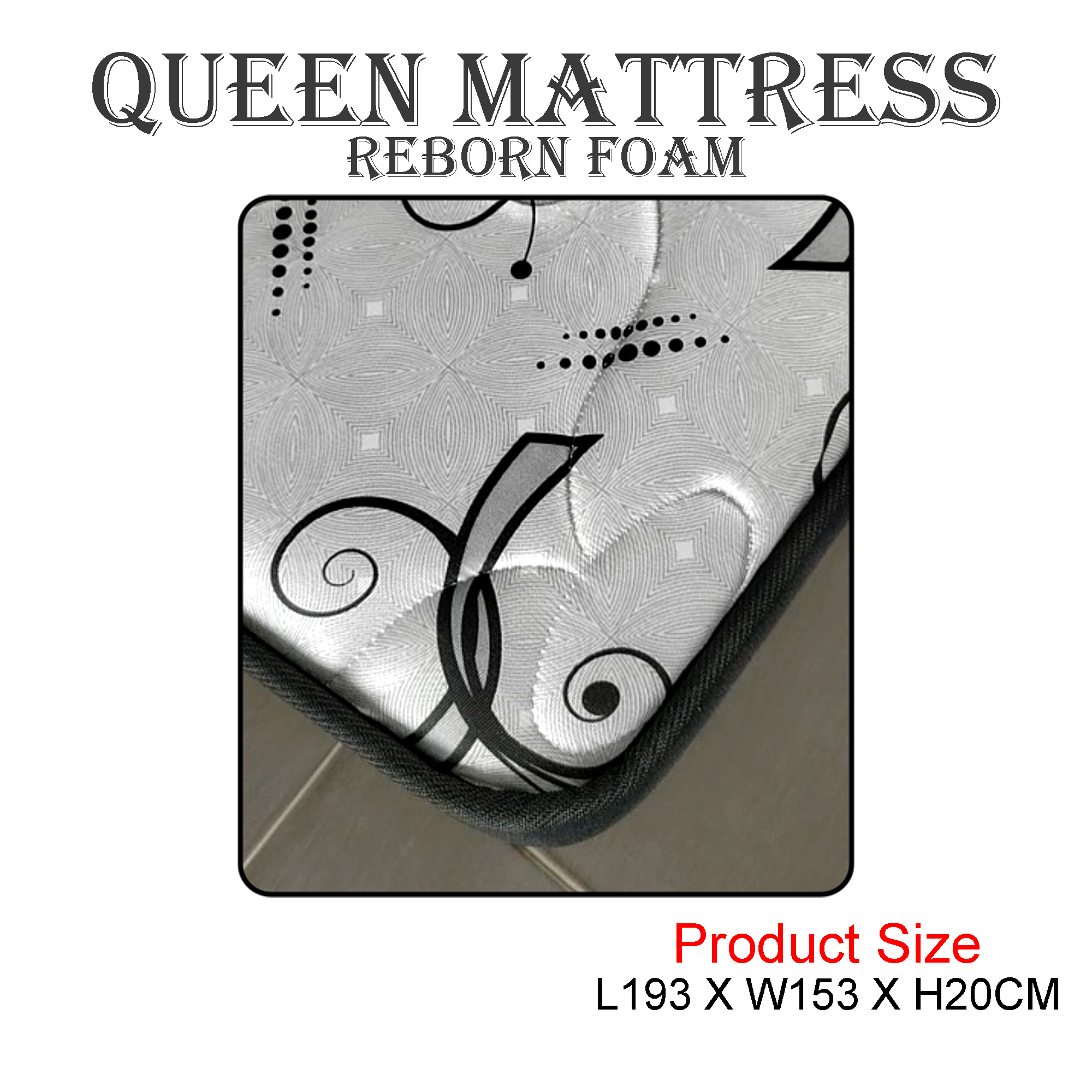 EE HOME Queen Size 8 Inch Rebonded Foam Sponge Mattress Tilam Queen ...