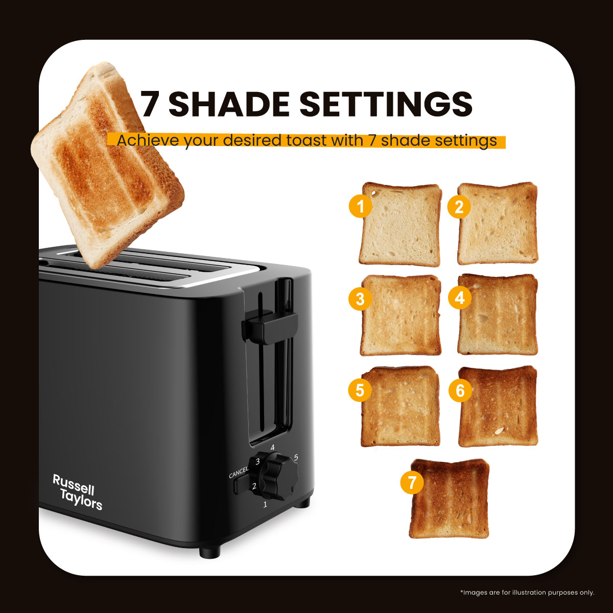 Russell Taylors 7-Shades Bread Toaster T2 | Shopee Malaysia
