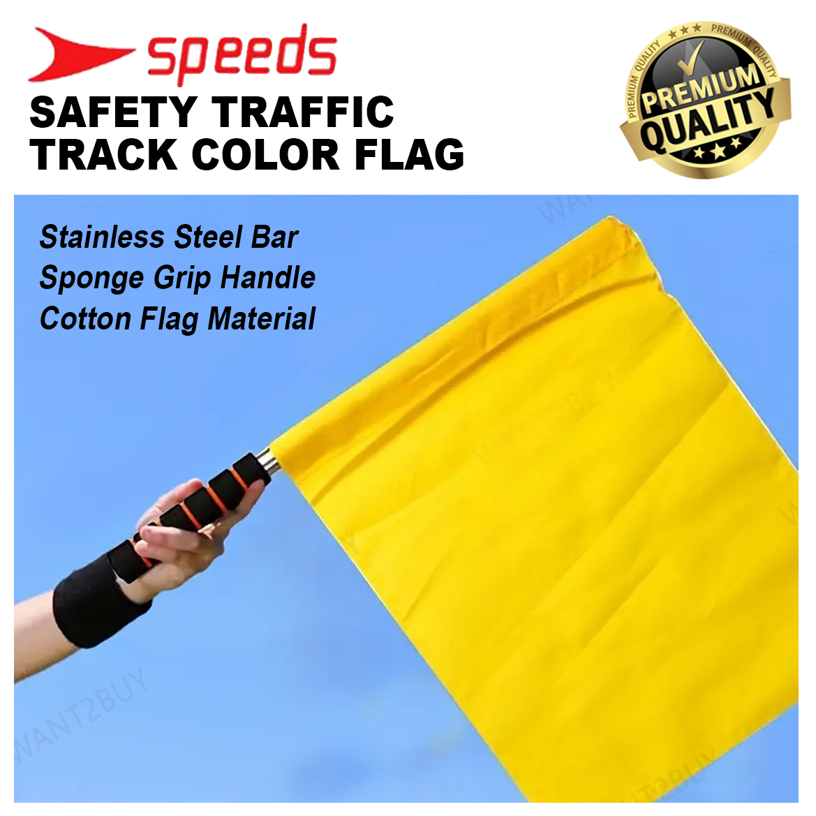 SPEEDS Track & Field Signal Hand Flag Traffic Control Command ...