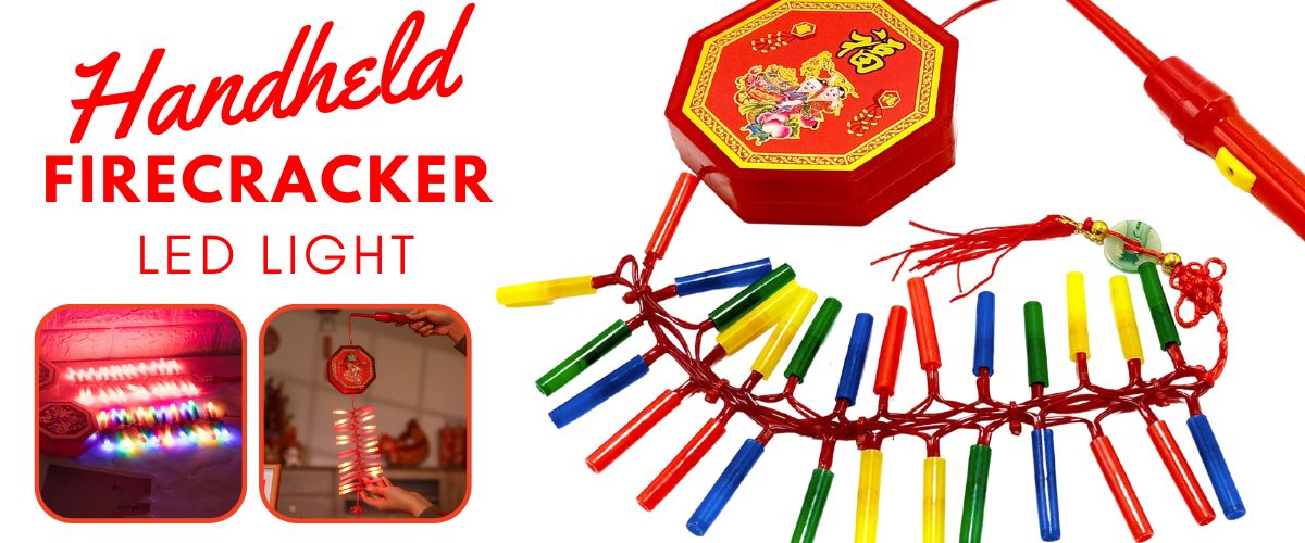 (MIX/RED) HandHeld Fire Cracker LED Light with Music Chinese Lighting ...