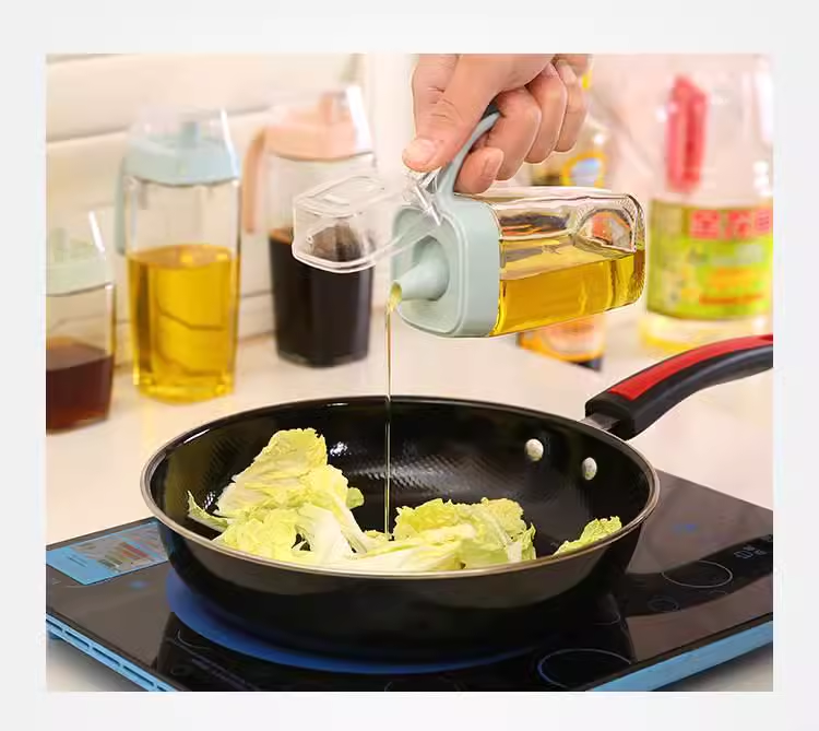 🔥READY STOCK🔥(55OML )Cooking Oil Bottle Dispenser Seasoning Glass Jar ...