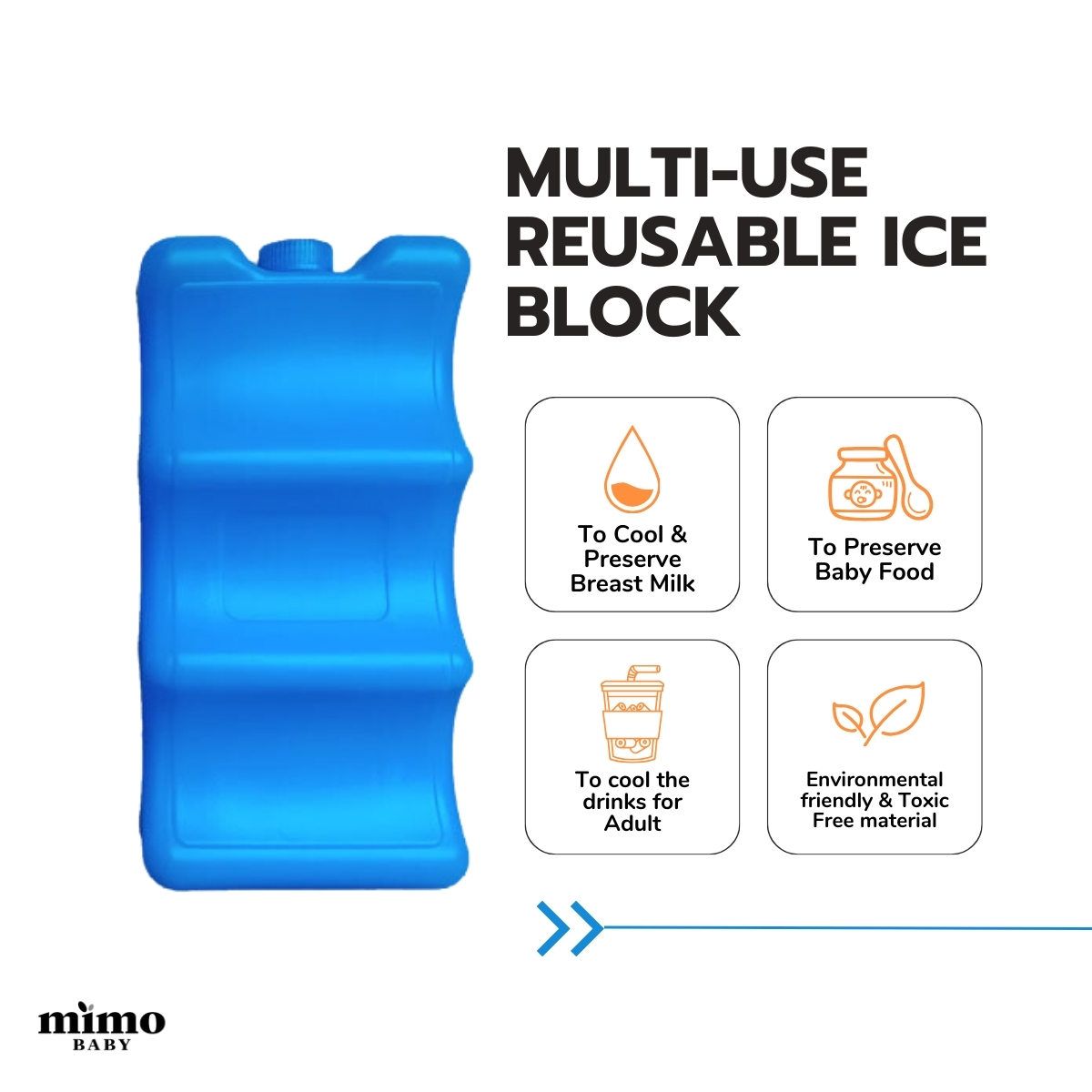 Mimo Baby Reusable Ice Block for Breast Milk | For Cooling Bag | For ...
