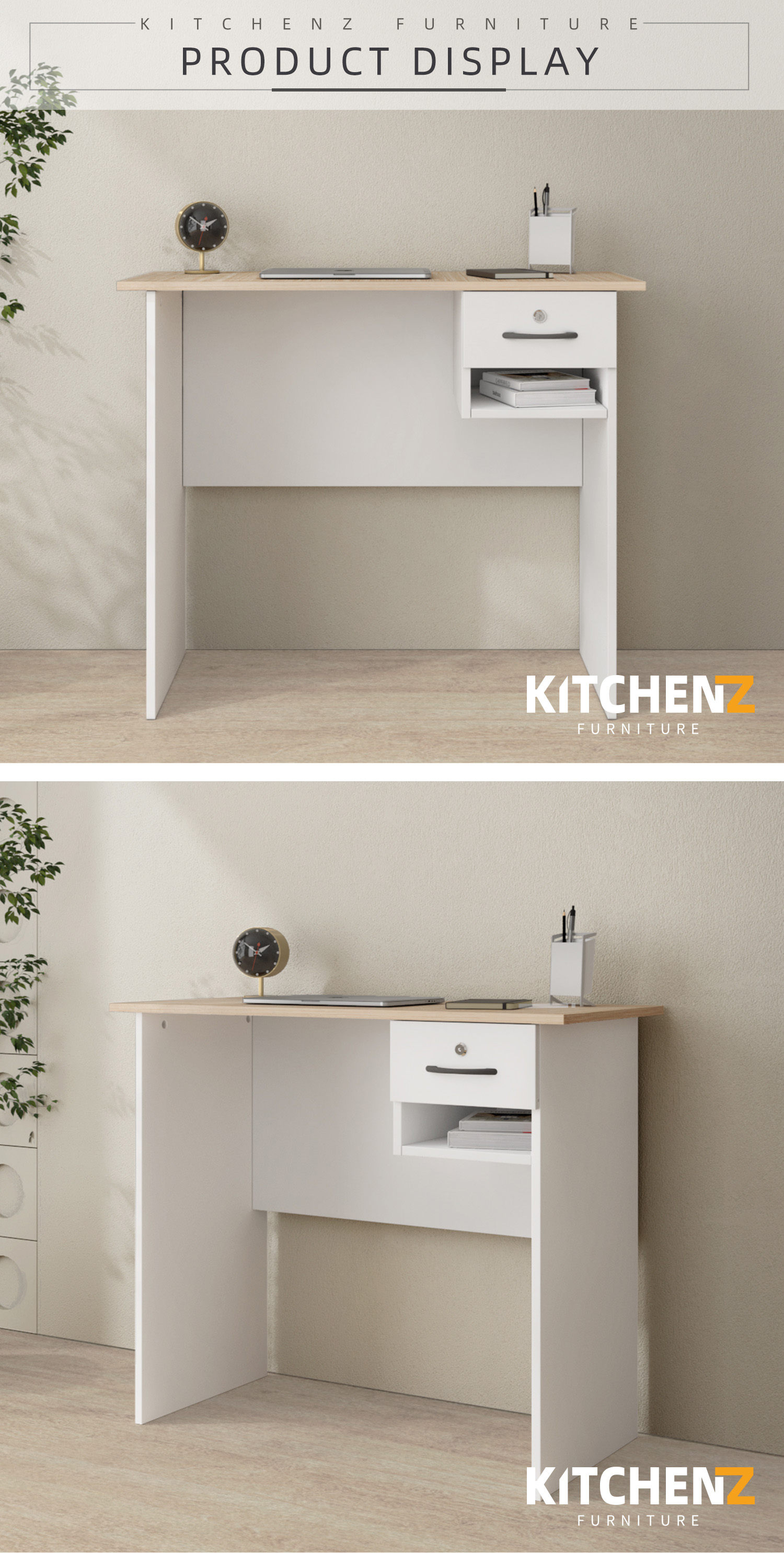 KitchenZ 4Ft Study Desk Writing Table Meja Belajar Office Table Study ...