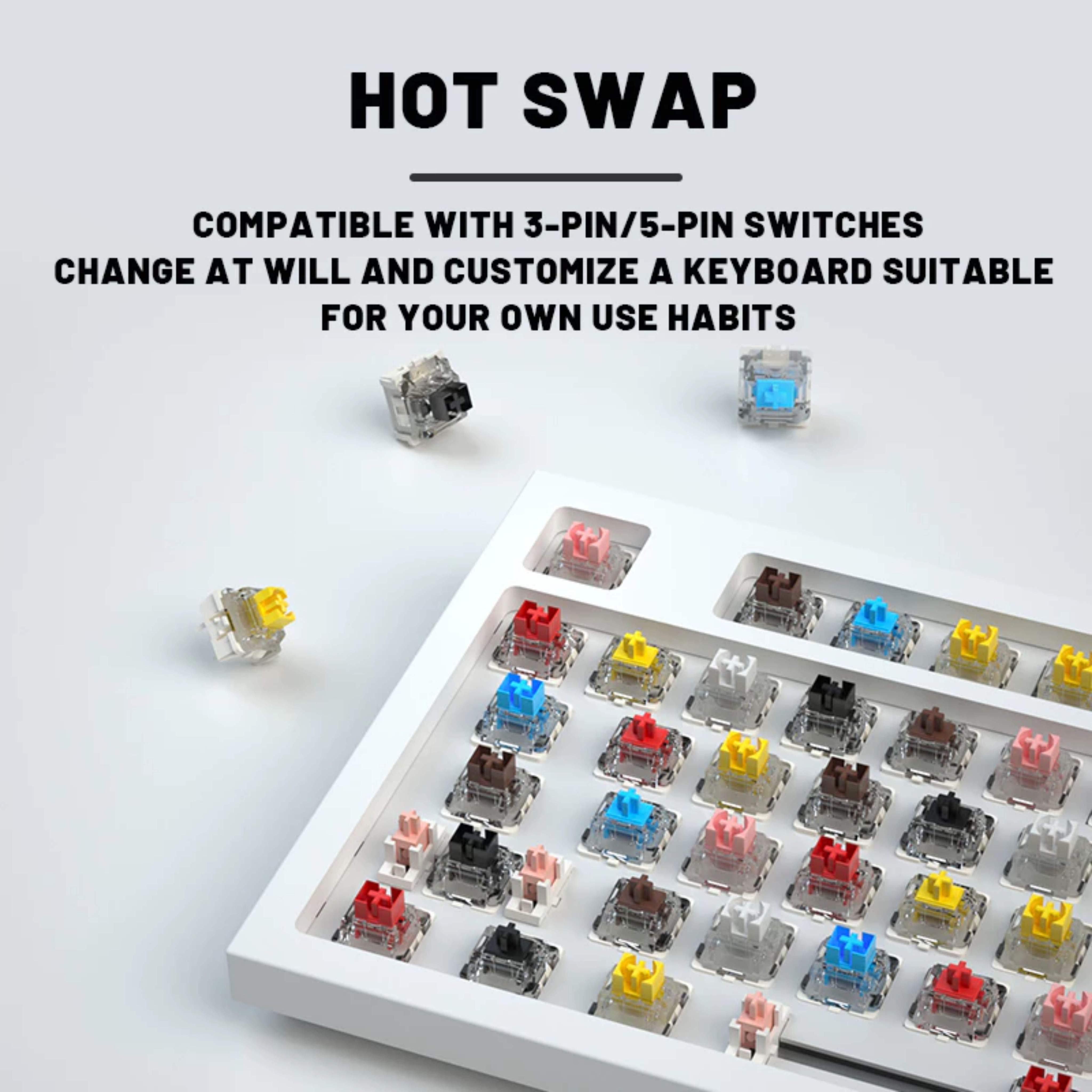 Weikav K75 Tri-mode 75% Gasket Mechanical Keyboard Kit with Knob ...