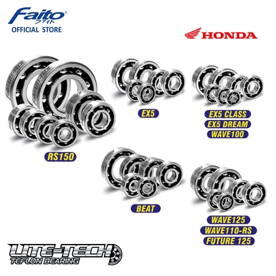 100% ORIGINAL FAITO RACING LITE TECH BEARING SET KRISS110 WAVE125 WAVE ...