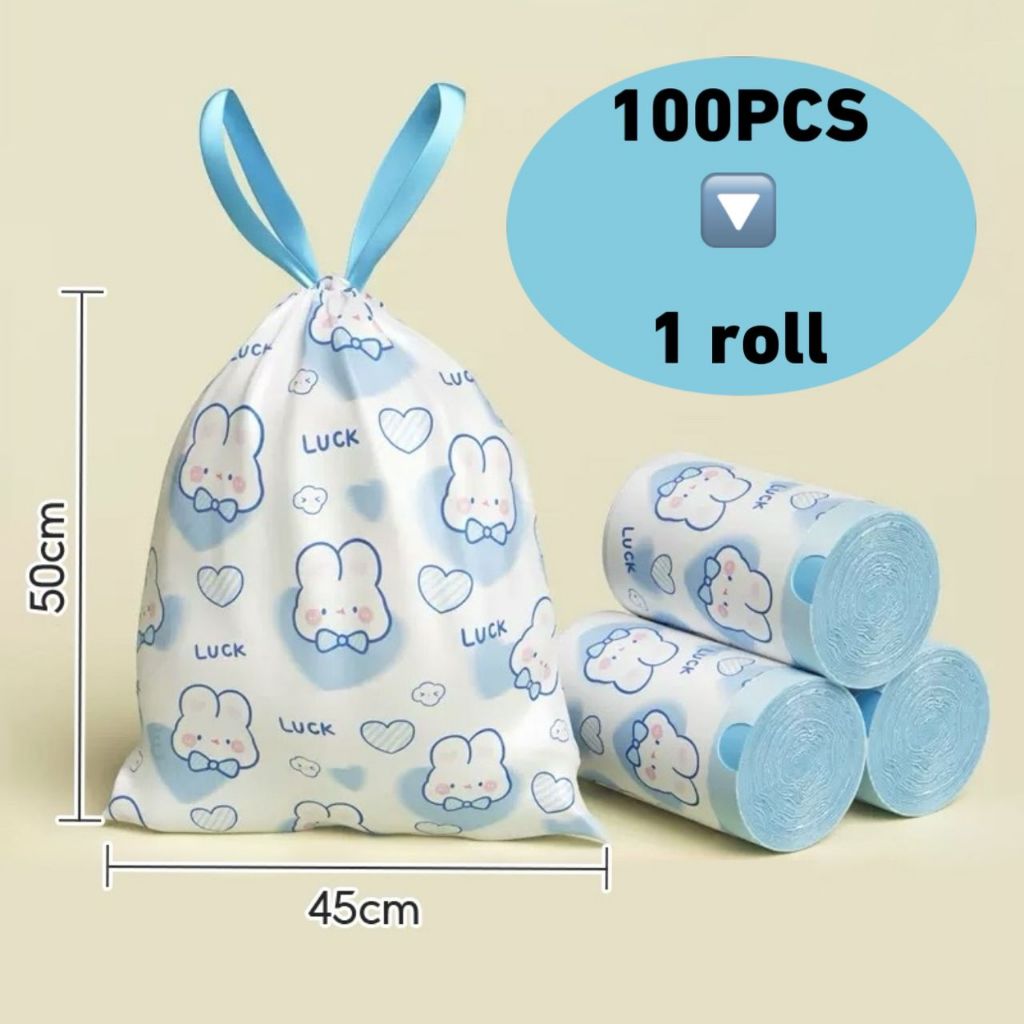 [EXTRA THICKNESS] LARGE Size Drawstring Garbage bag Trash Bin Bag with ...