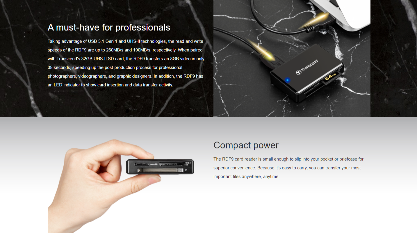 Transcend TS-RDF9K2 Card Readers SD/microSD/CompactFlash - Transcend ...